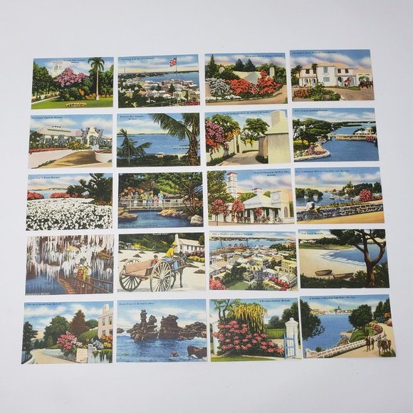 Office | Vintage 2 Miniature Views Of Bermuda Postcards | Poshmark